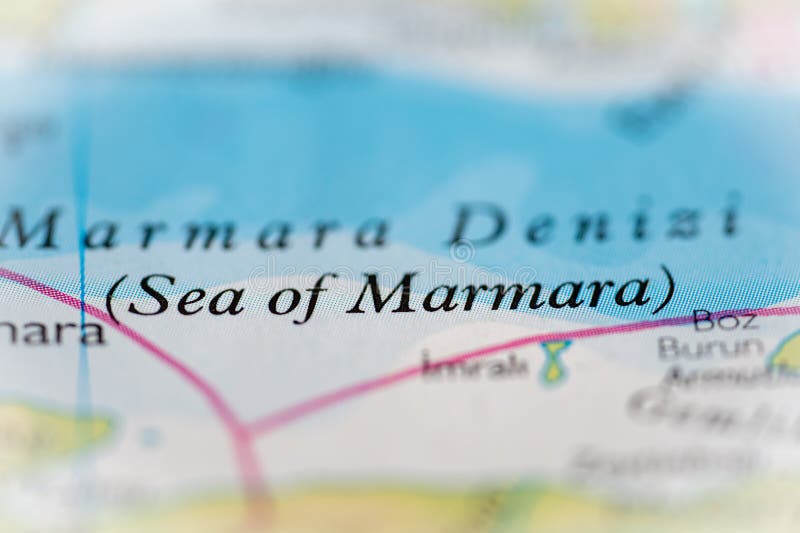 Sea of Marmara, Turkey Highlighted on a World Map Stock Image - Image ...