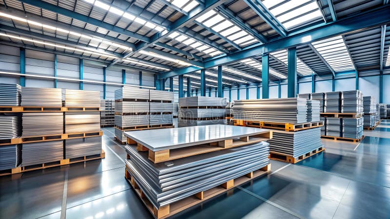 A Sea of Metal: a Warehouse Filled with Sheet Metal Ready for Bending ...
