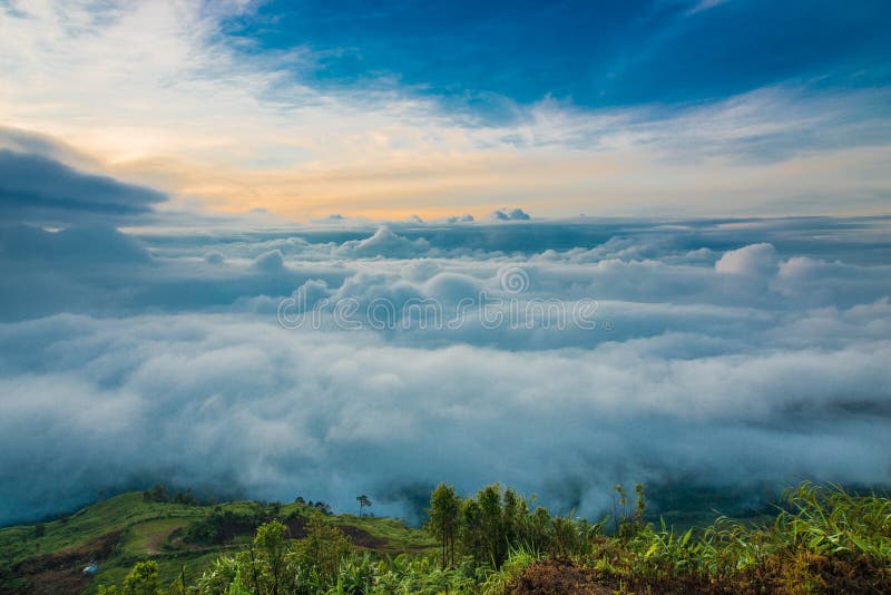 Sea of mist stock photo. Image of mountain, winter, sunlight - 59294784