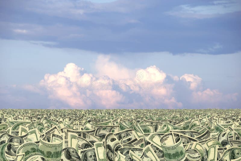 Sea of money or money land stock image. Image of cloud - 18297025