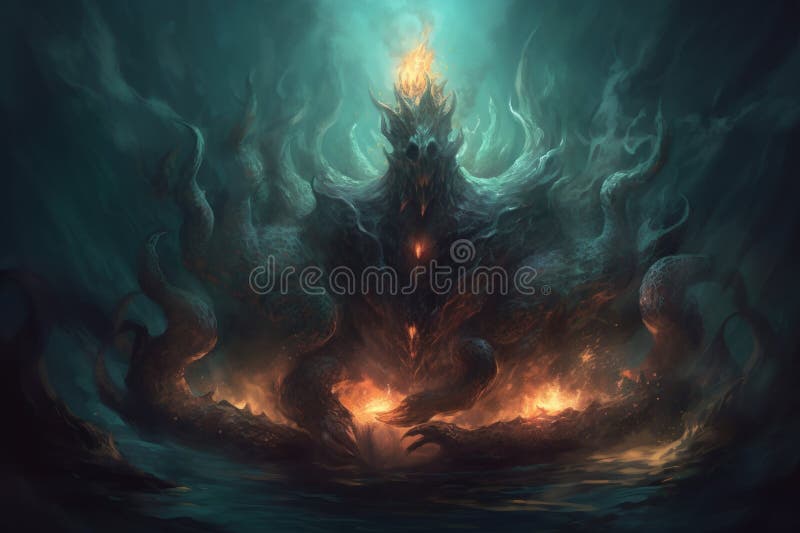 Sea Monster Creature Evil. Generate Ai Stock Illustration ...