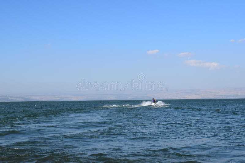 Sea Motorcycle on the Sea of Galilee Stock Photo - Image of shore ...