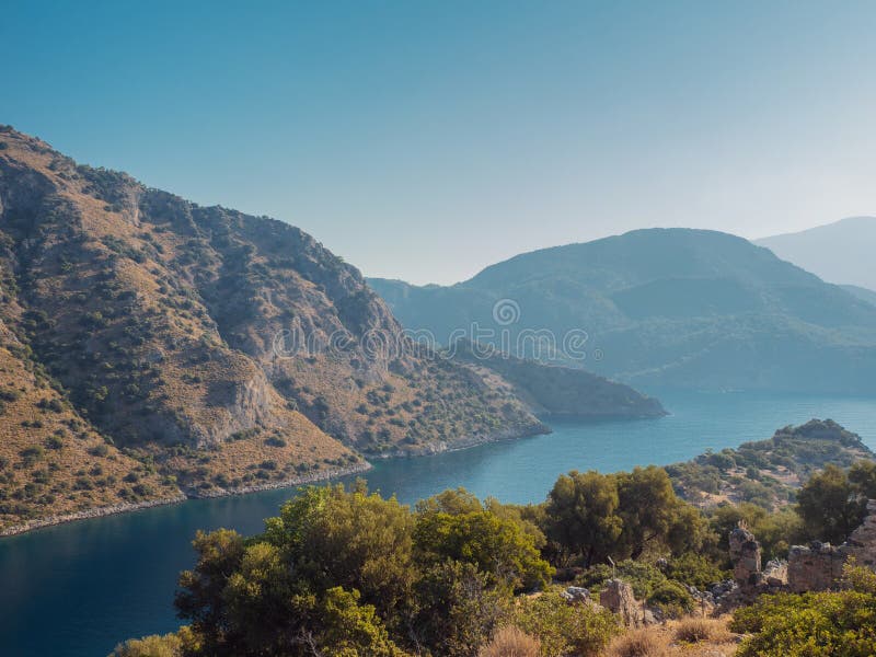 Sea and Mountains, Beautiful View of the Turkish Coast Stock Image ...