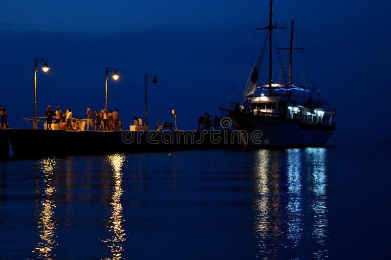 Sea, at night editorial photo. Image of nature, color - 118810891