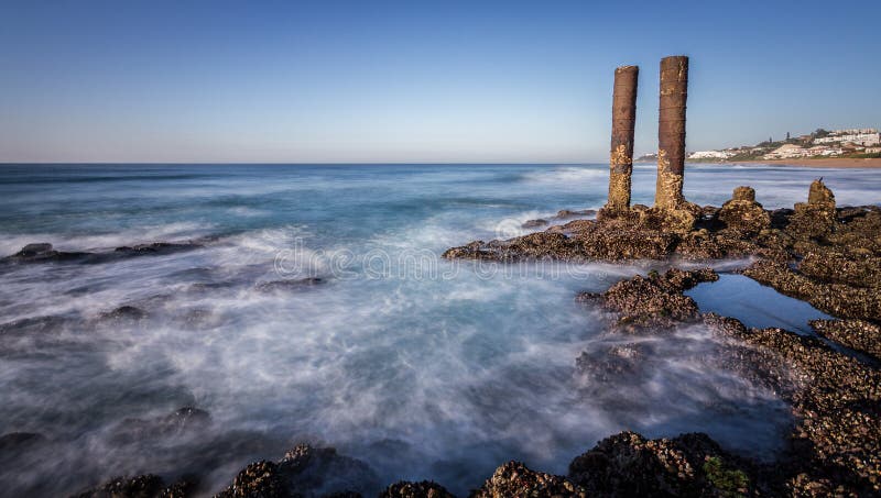Sea Ocean Water Rocks stock image. Image of water, slow - 57373869