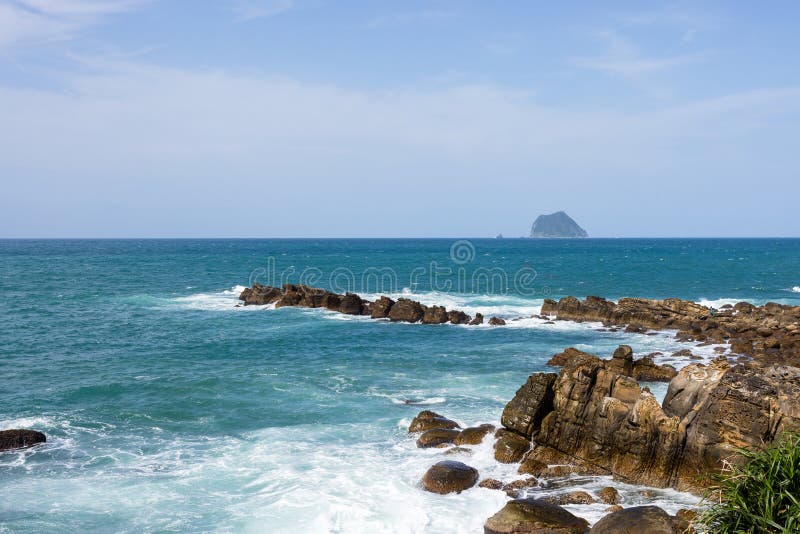 Sea Ocean Wave Over Rocky Stone Stock Photo - Image of coastline ...
