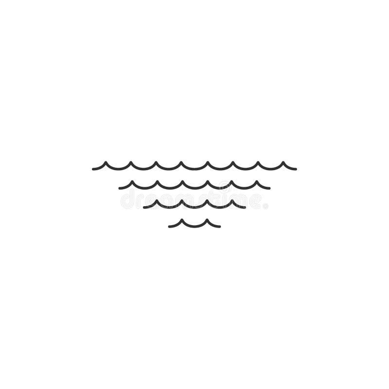 Waves Outline Icon, Modern Minimal Flat Design Style. Wave Thin Line ...