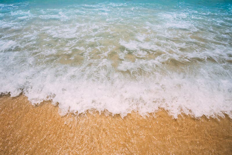 Sea Ocean Waves Washed Yellow Sand Beach Stock Image - Image of coast ...