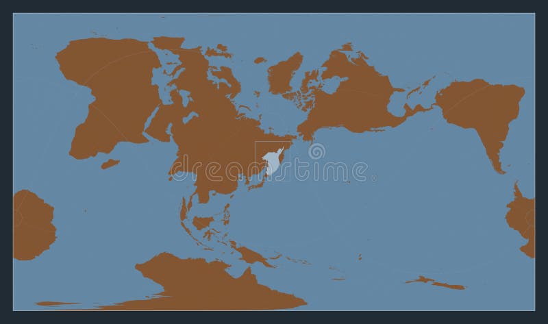 Sea of Okhotsk on the World Map. Patterned Stock Illustration ...