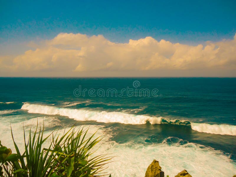 Beach View on the Island of Java, Indonesia Stock Image - Image of cape ...