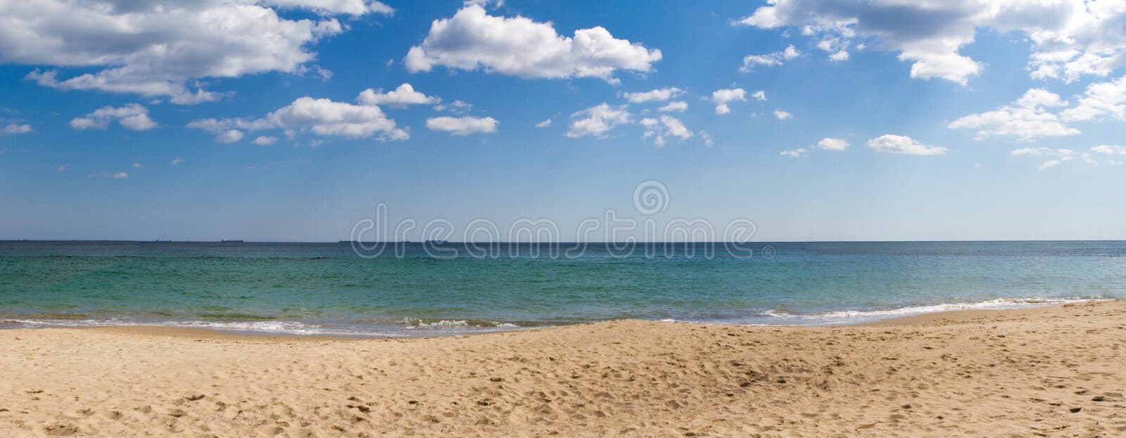 Wide beach panorama. stock image. Image of panoramic, saturated - 2155171