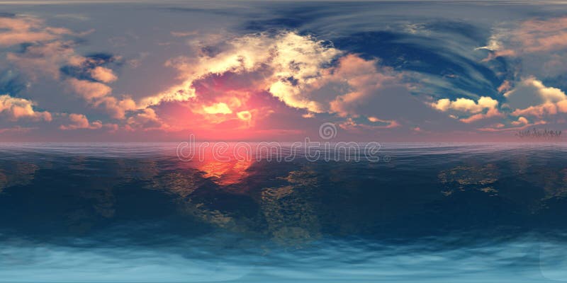 Sea Panorama, HDRI, Environment Map Stock Illustration - Illustration ...