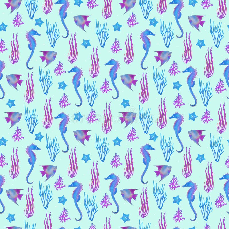 Sea pattern stock illustration. Illustration of cartoon - 87987523