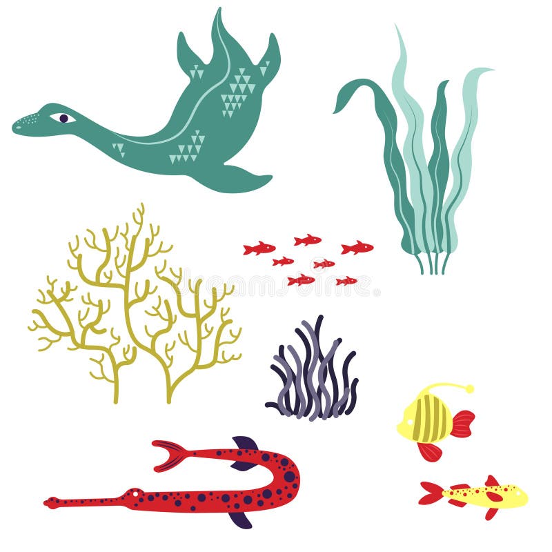 Sea Pattern Simple Illustration on White Background Stock Vector ...