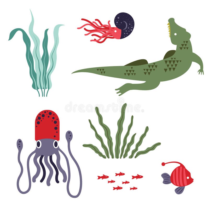 Sea Pattern Simple Illustration on White Background Stock Vector ...