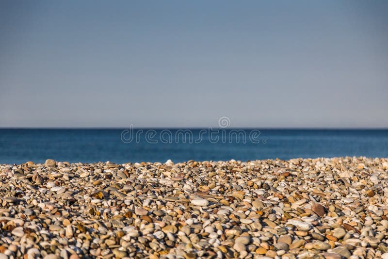 Sea Pebbles Against the Blurred the Sea. Stock Photo - Image of peace ...