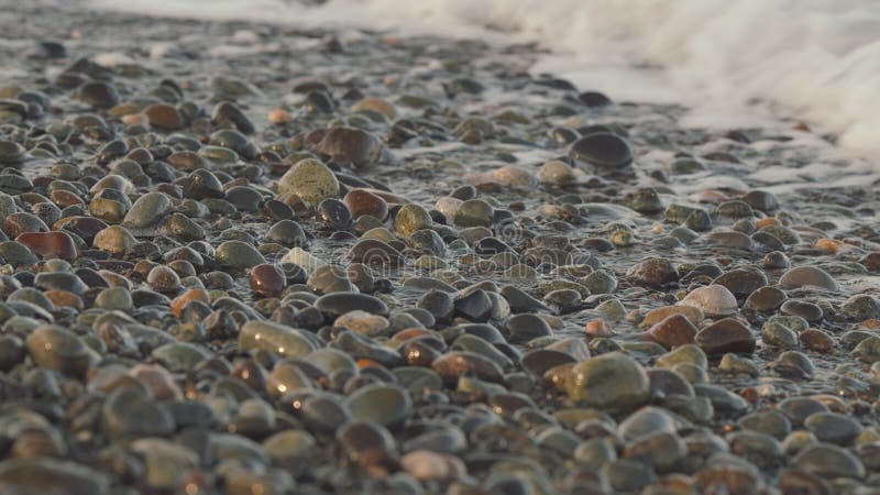 Sea Pebbles Background. Pebbles and Water on the Sea Shore. Ocean ...
