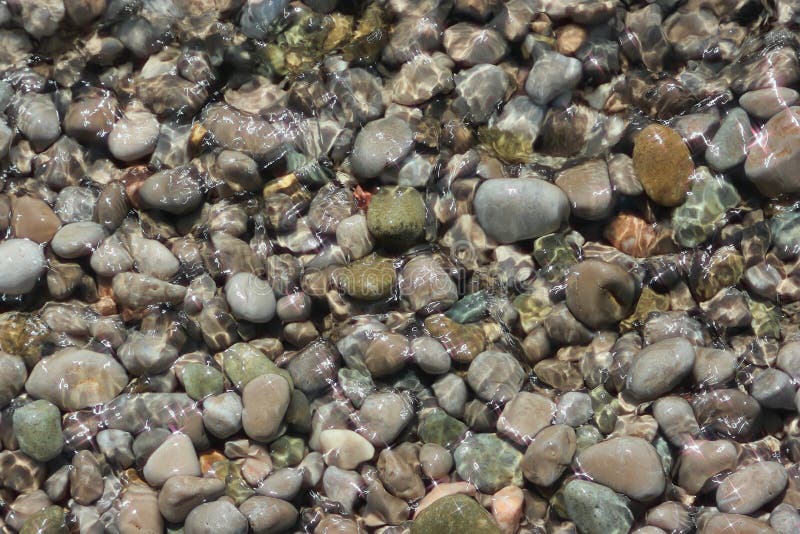 Sea pebbles in water. stock image. Image of ocean, shine - 50643205