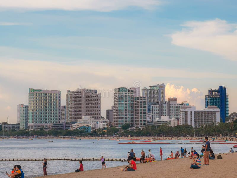 Sea with People and Yellow Sunset Editorial Photography - Image of ...
