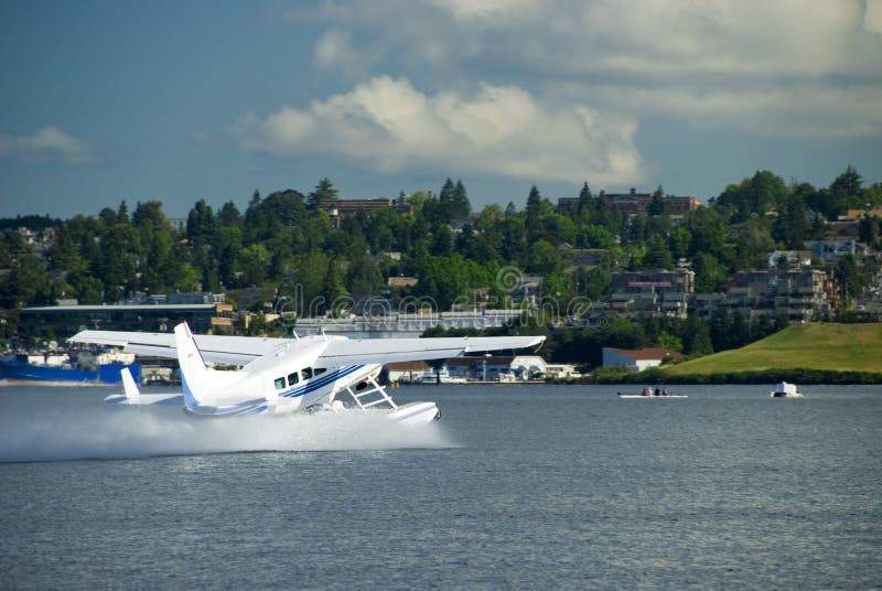 Sea Plane Take Off stock image. Image of pontoons, trip - 2707261