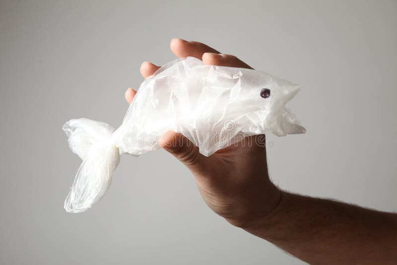 Sea Plastic Garbage, Fish from a Disposable Package Stock Photo - Image ...