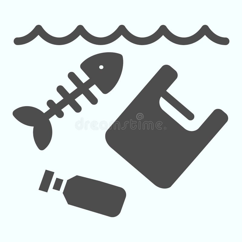 Sea Pollution Solid Icon. Dirty Ocean Pollution Illustration Isolated ...