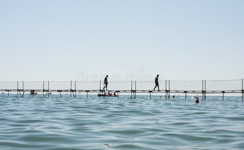 Sea pontoon stock photo. Image of horizon, water, skyline - 28680252