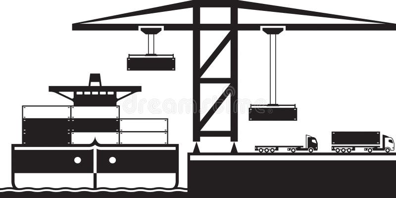 Sea port cargo terminal stock vector. Illustration of logistic - 320241079