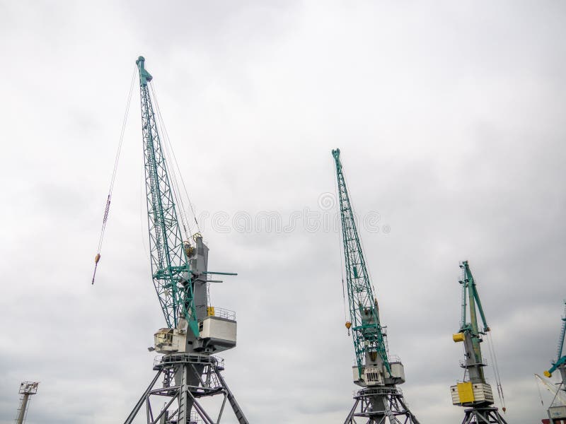Sea Port Cranes. Loading Work Stock Photo - Image of commerce, river ...