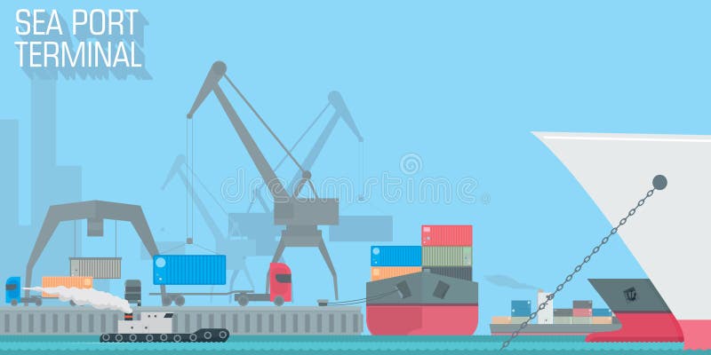 Sea port stock vector. Illustration of concept, harbour - 66681132