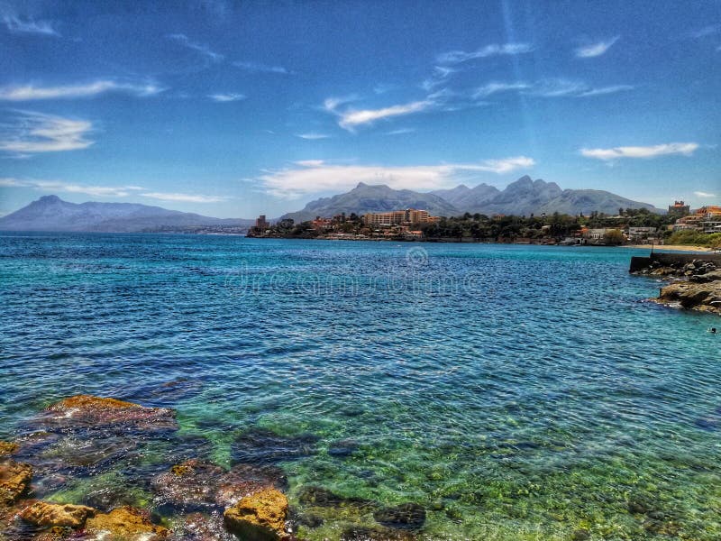 The Sea of Porticello stock photo. Image of beach, horizon - 254486128