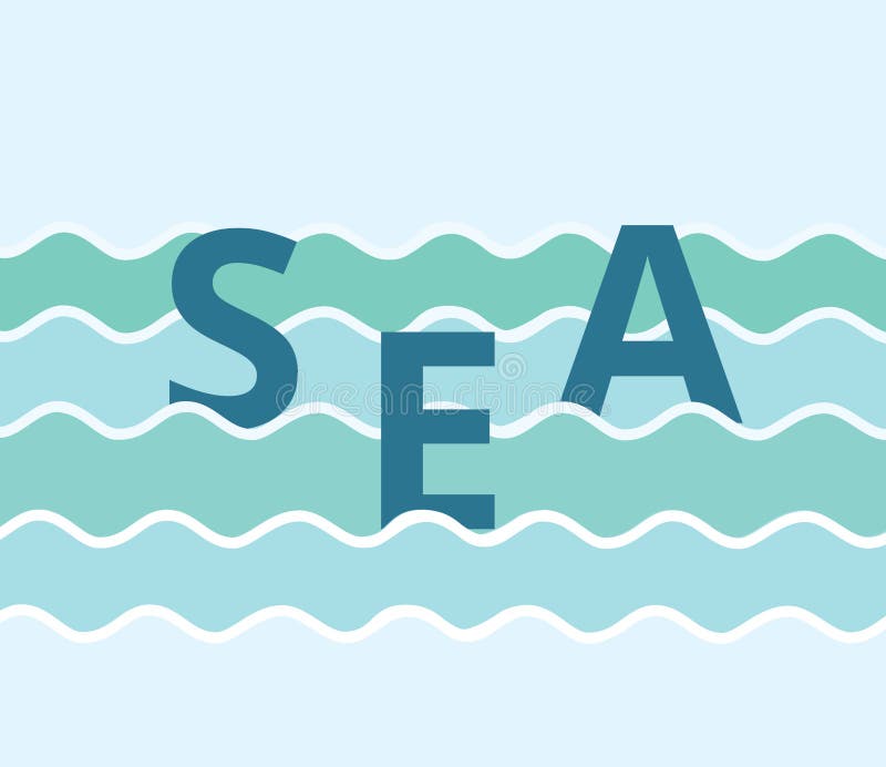 Travel Art Word Beach And Sea Vector Stock Vector - Illustration of ...