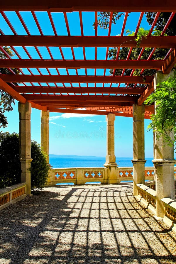 Sea promenade stock image. Image of enclose, covered - 15924879