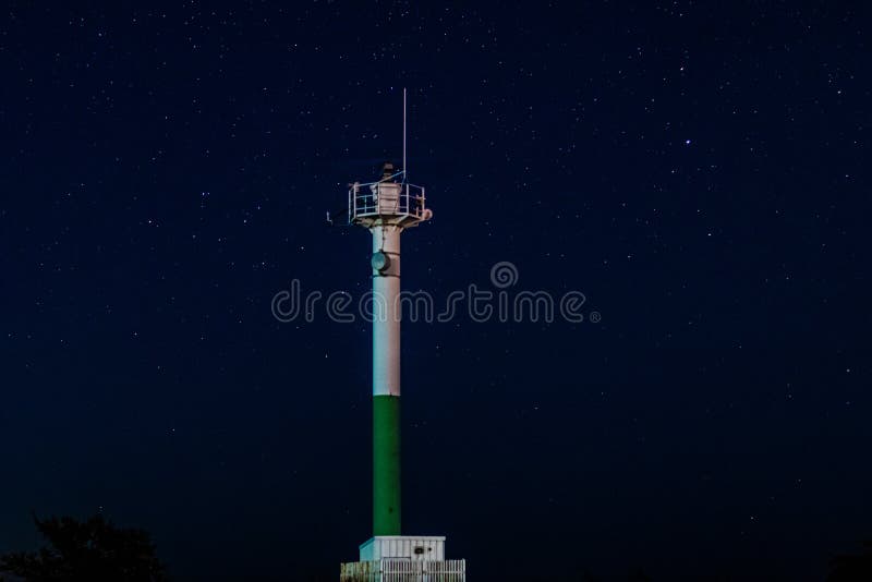 Sea radar at night stock image. Image of astrophotography - 183743939