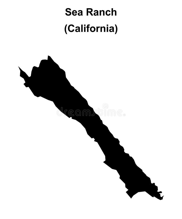 Sea Ranch outline map stock illustration. Illustration of contour ...