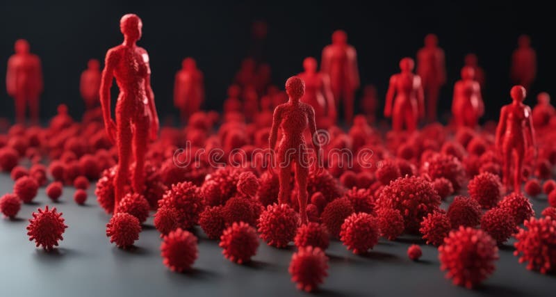 A Sea of Red Figures, a Symbol of Unity and Strength Stock Illustration ...