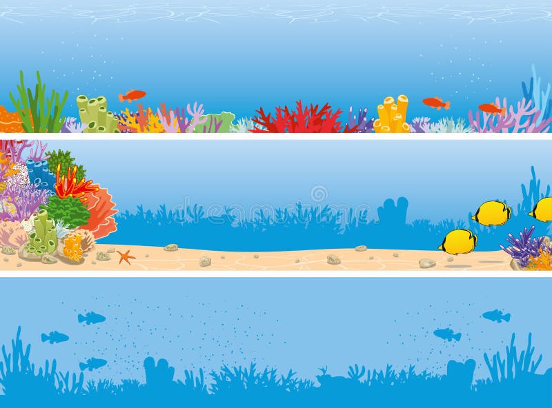 Sea reef scene stock vector. Illustration of colored - 82653642