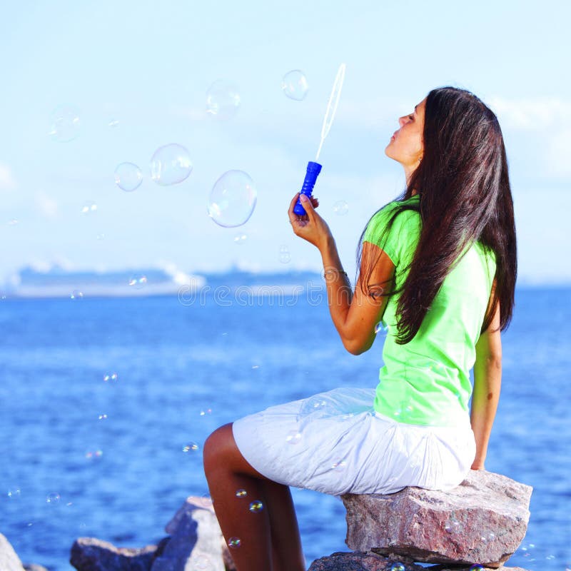 Sea relax stock image. Image of female, attractive, glamour - 32014095