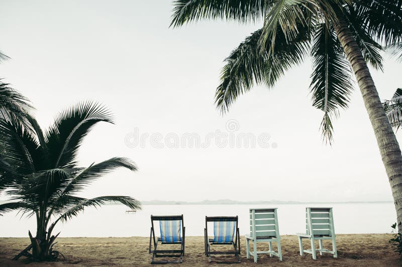 Sea with Resort and Beach Chairs Stock Photo - Image of leisure, beach ...