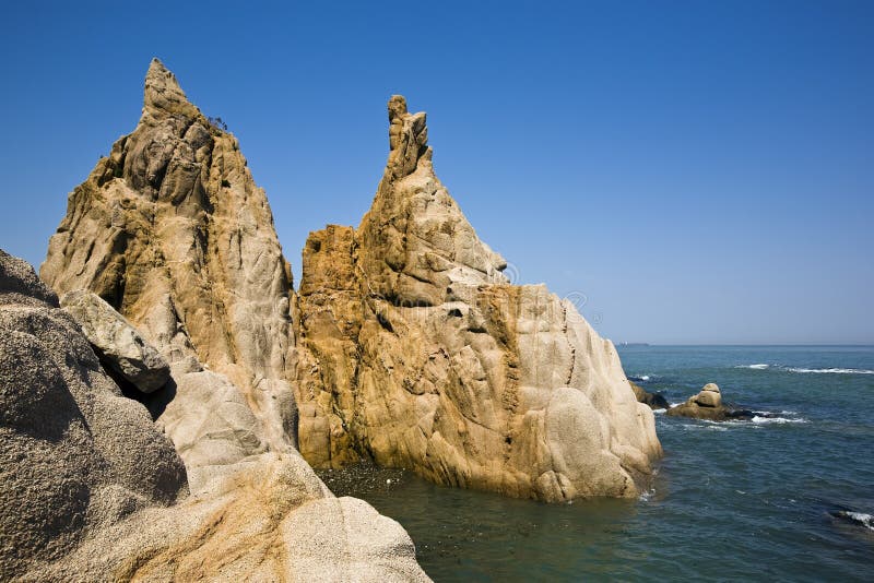 Sea rock stock image. Image of stone, nature, blue, steep - 9587519