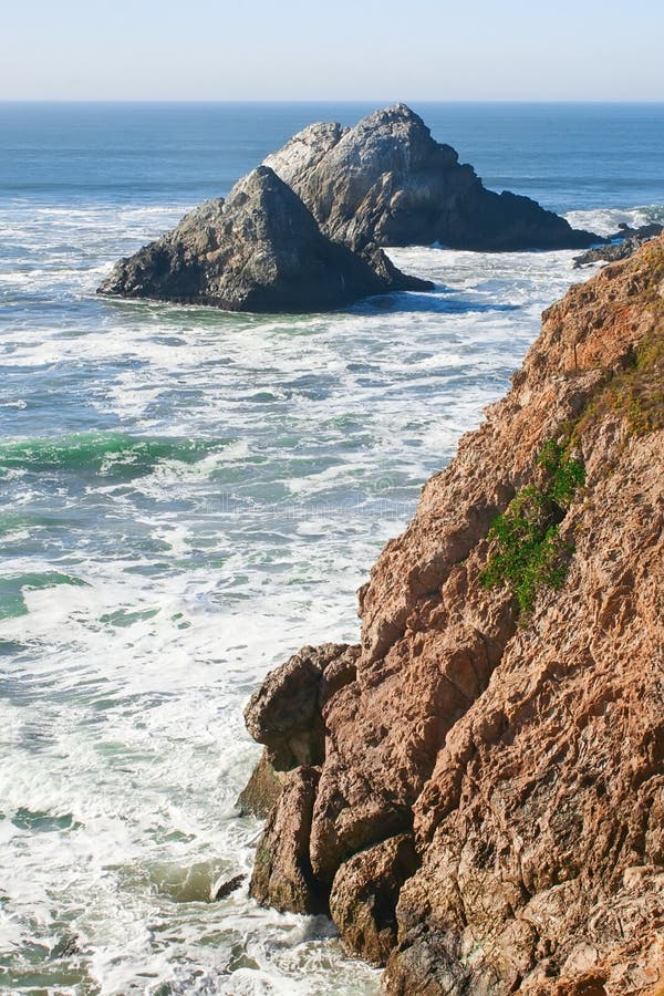 Sea Rock on the Ocean Coast, San Francisco Stock Photo - Image of cliff ...