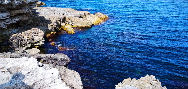 Sea and Rocks stock image. Image of nature, water, aqua - 235709421