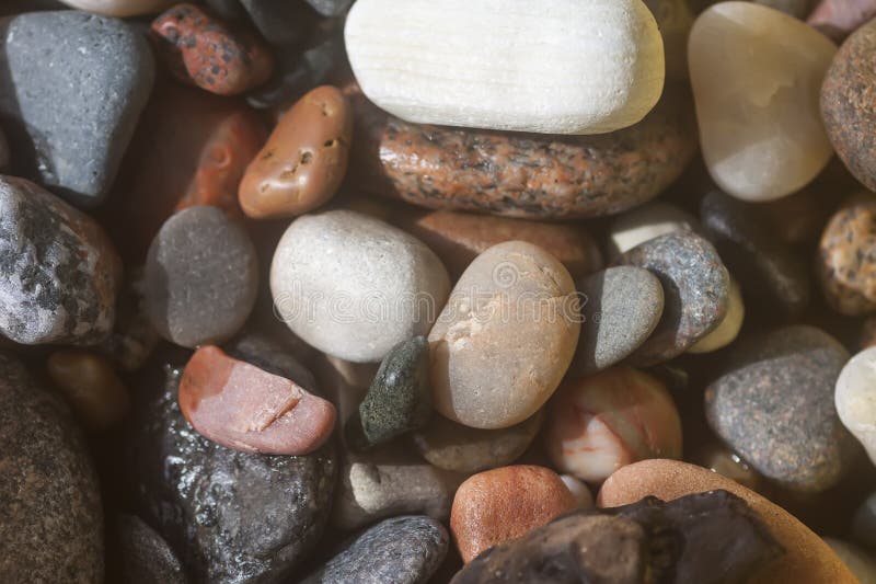 Sea Rocks Background. Different Form Colorful Smooth Stones Stock Photo ...