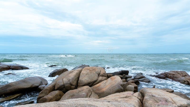 Sea and rocks stock image. Image of nature, night, river - 124616785