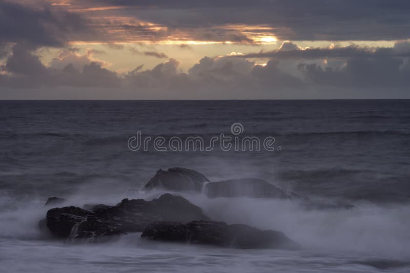 Sea rocks long exposure stock image. Image of scenery - 186316779