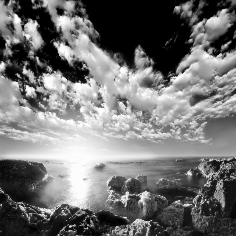 Sea Rocks on the Ocean Shore Stock Image - Image of black, ocean: 16640969