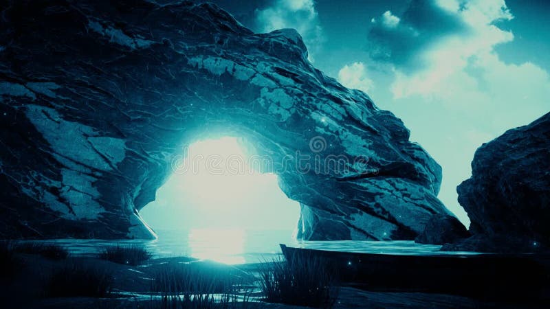 Sea Rocks Panorama - Nature Landscape - Loop Ocean Background Stock ...