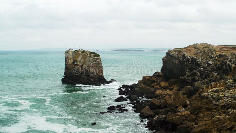 Sea and Rocks in Peniche, Portugal Stock Image - Image of nature, view ...