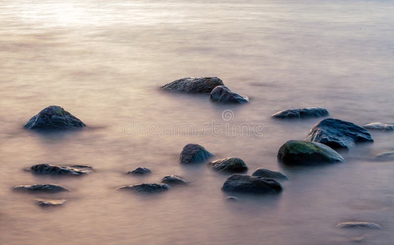 Sea rocks and sea mist stock image. Image of seascape - 75091803