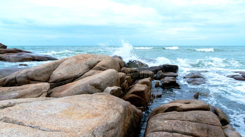Sea and rocks stock image. Image of calm, dusk, rock - 124616575